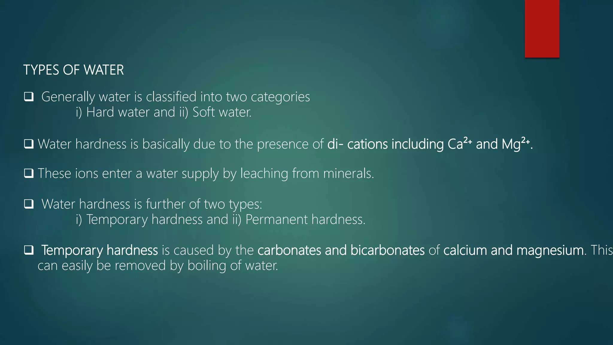 SIMPLE NOTES ON WATER HARDNESS AND SOFTENING METHODS | PPTX