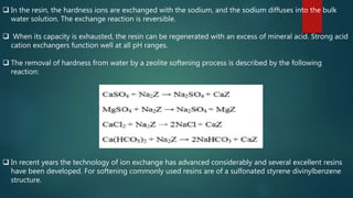 SIMPLE NOTES ON WATER HARDNESS AND SOFTENING METHODS | PPTX | Chemistry ...
