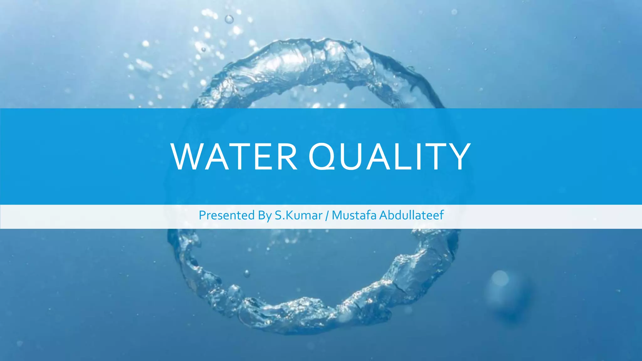 Water Quality.pptx | Chemistry | Science
