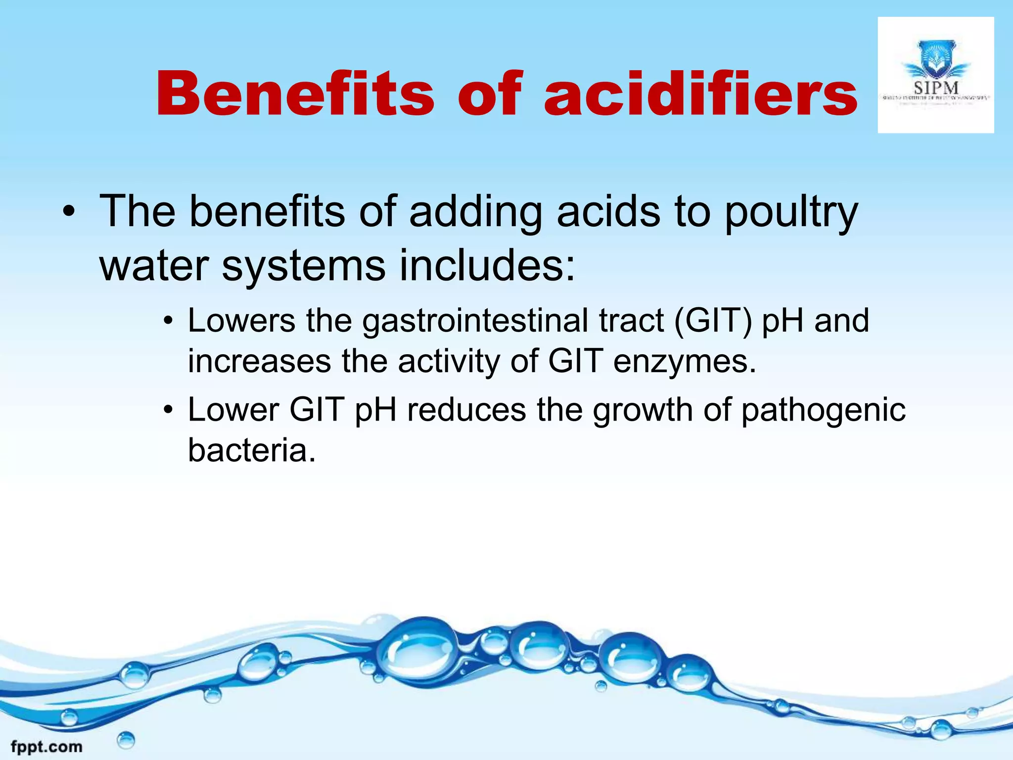 Water quality and acidifiers Dr.M.gomatheeswari M.V.Sc