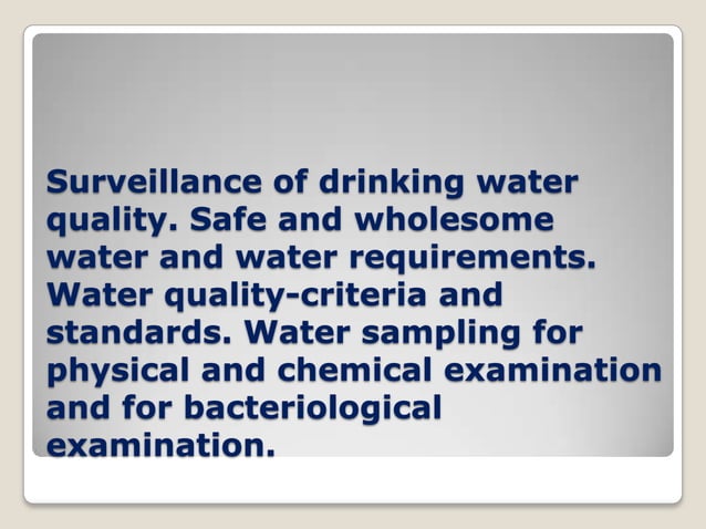 Water quality and sampling | PPTX