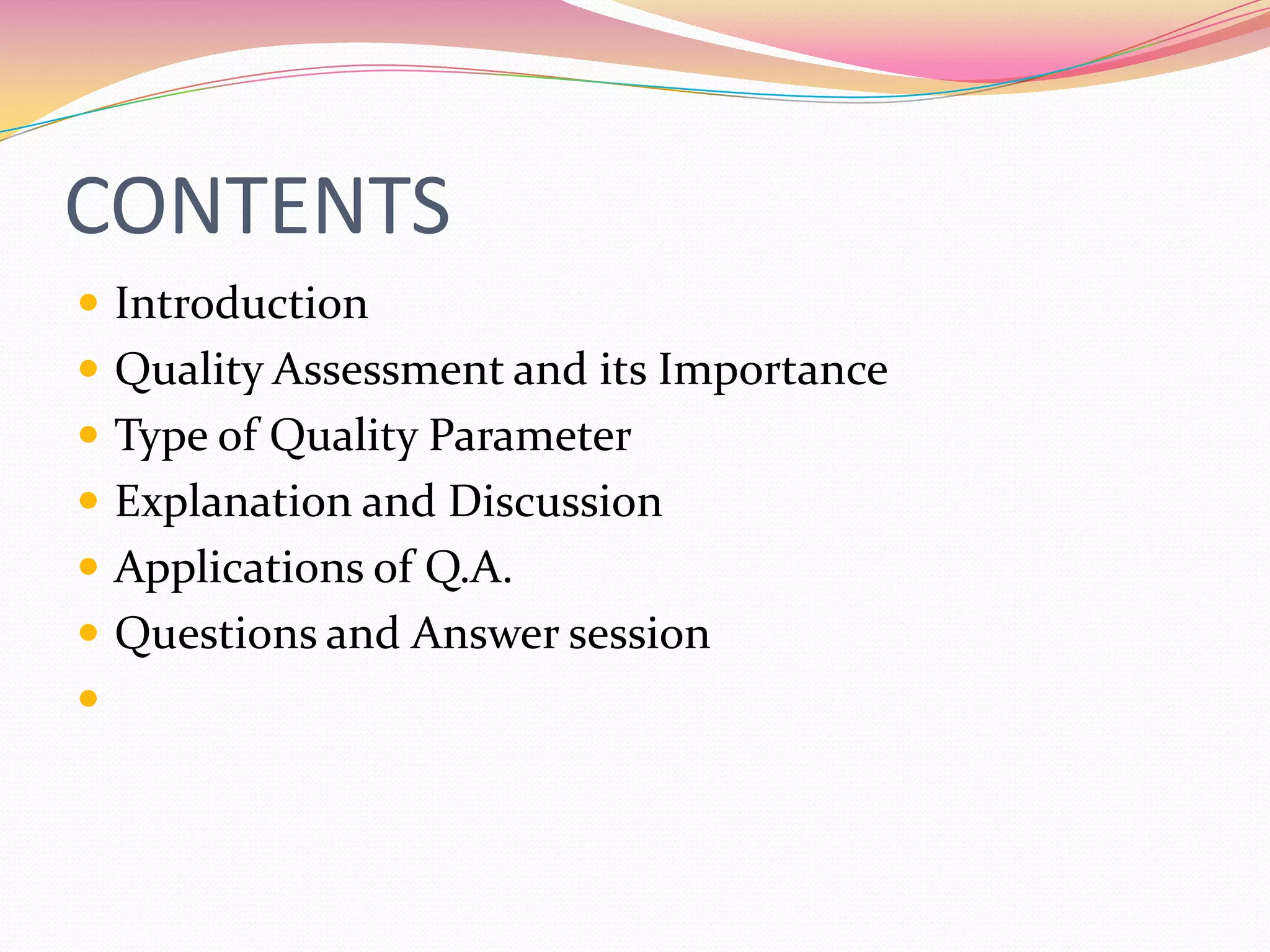 Water quality assessment | PPTX