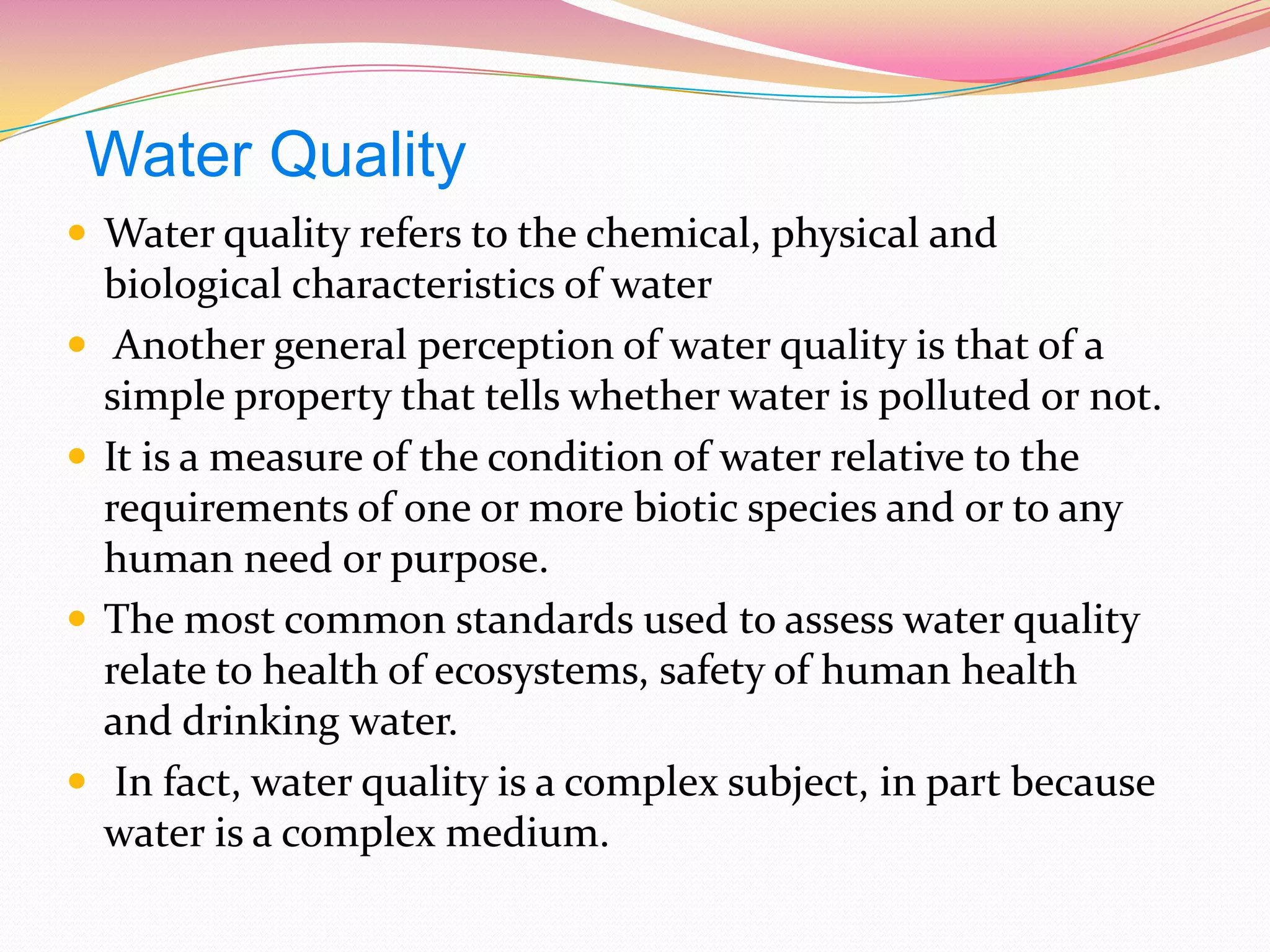Water quality assessment | PPTX