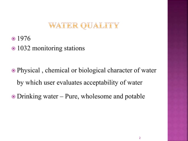 ASSESSMENT AND SURVEILLANCE OF WATER QUALITY | PPTX | Chemistry | Science