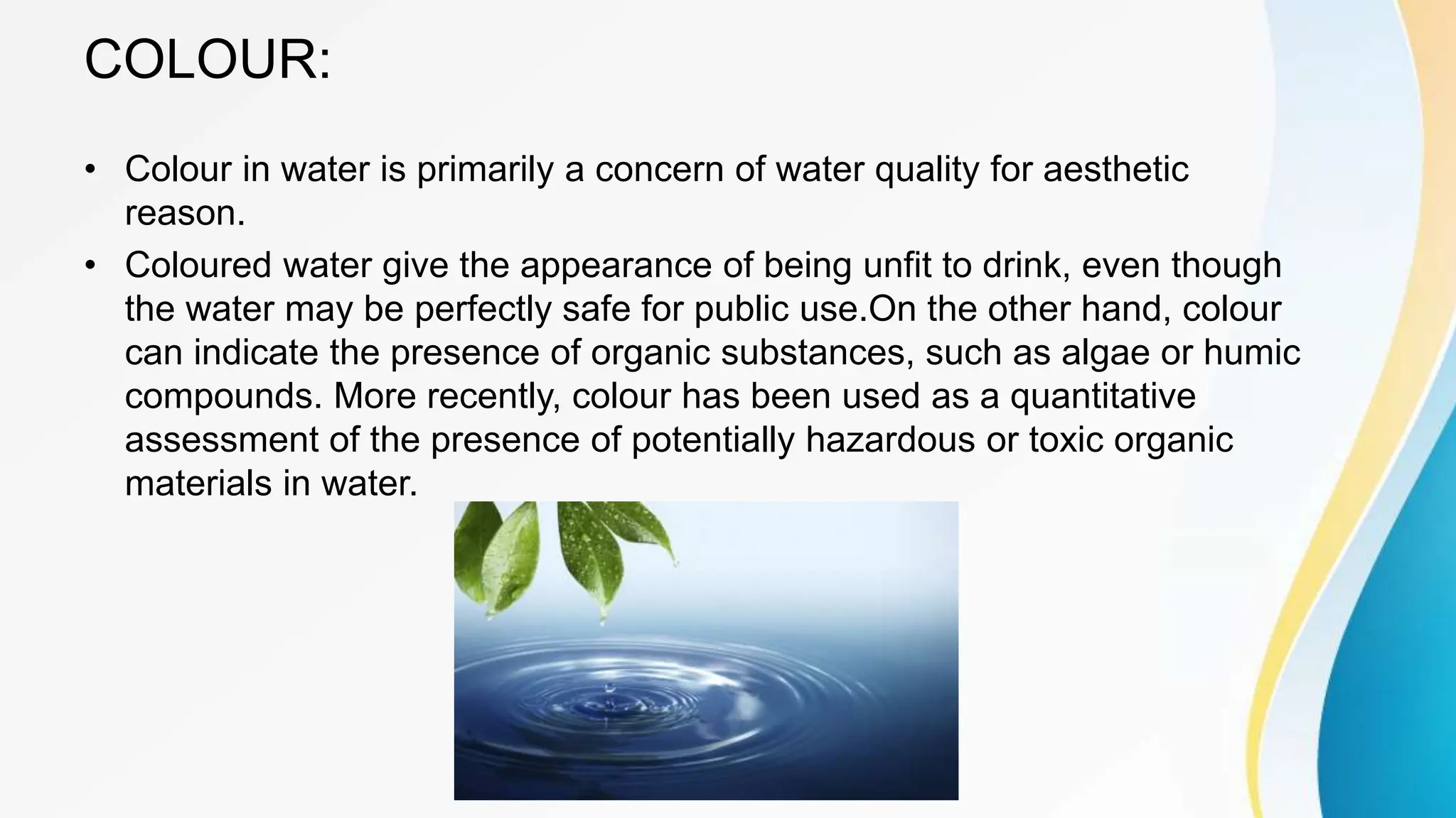 WATER QUALITY CHARACTERISTICS AND PHYSICAL CHARACTERISTICS .pptx