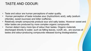 WATER QUALITY CHARACTERISTICS AND PHYSICAL CHARACTERISTICS .pptx