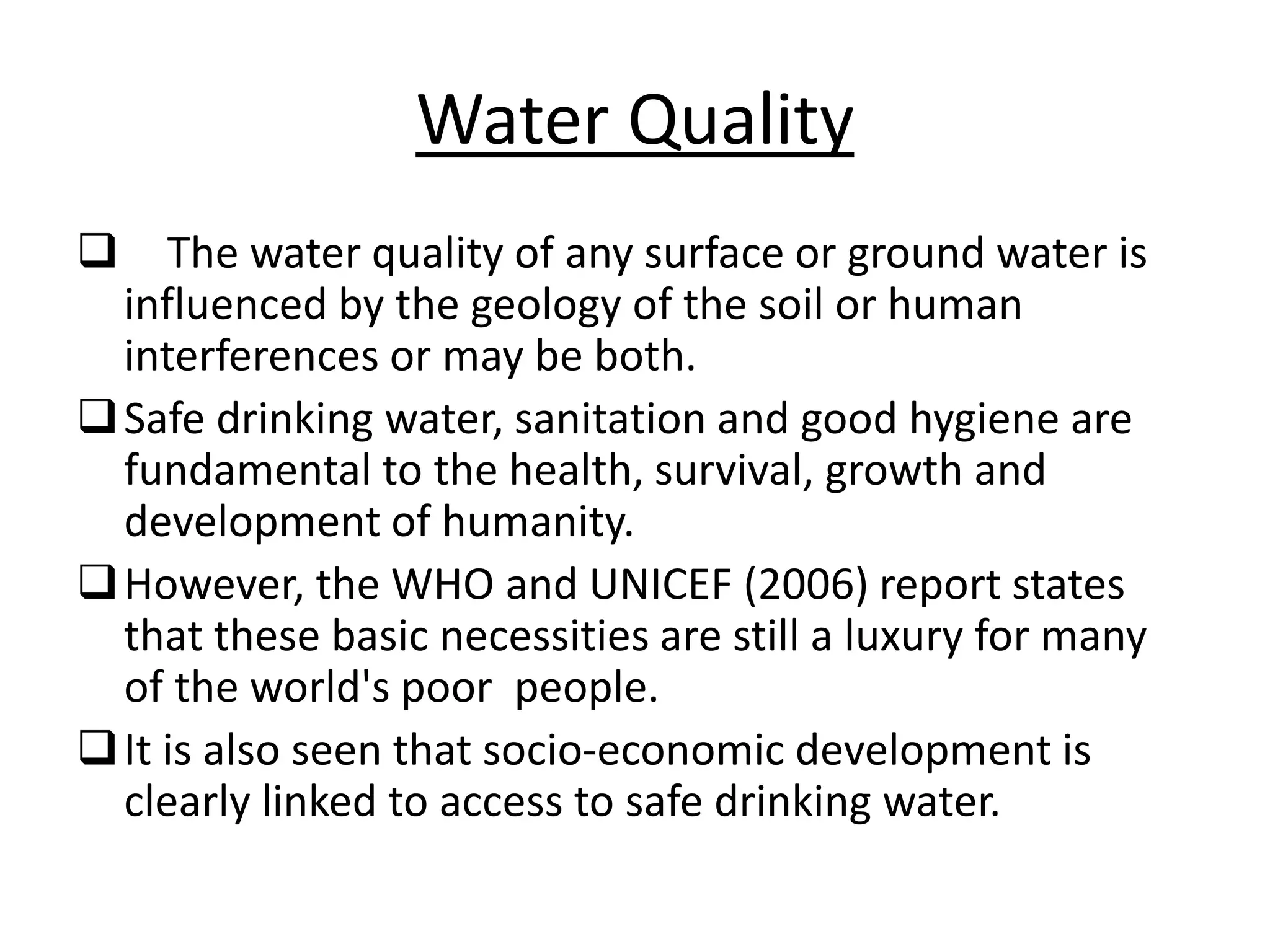 Water quality deterioration factors | PPTX