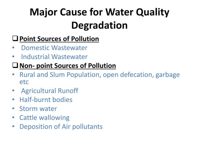 Water quality deterioration factors | PPTX