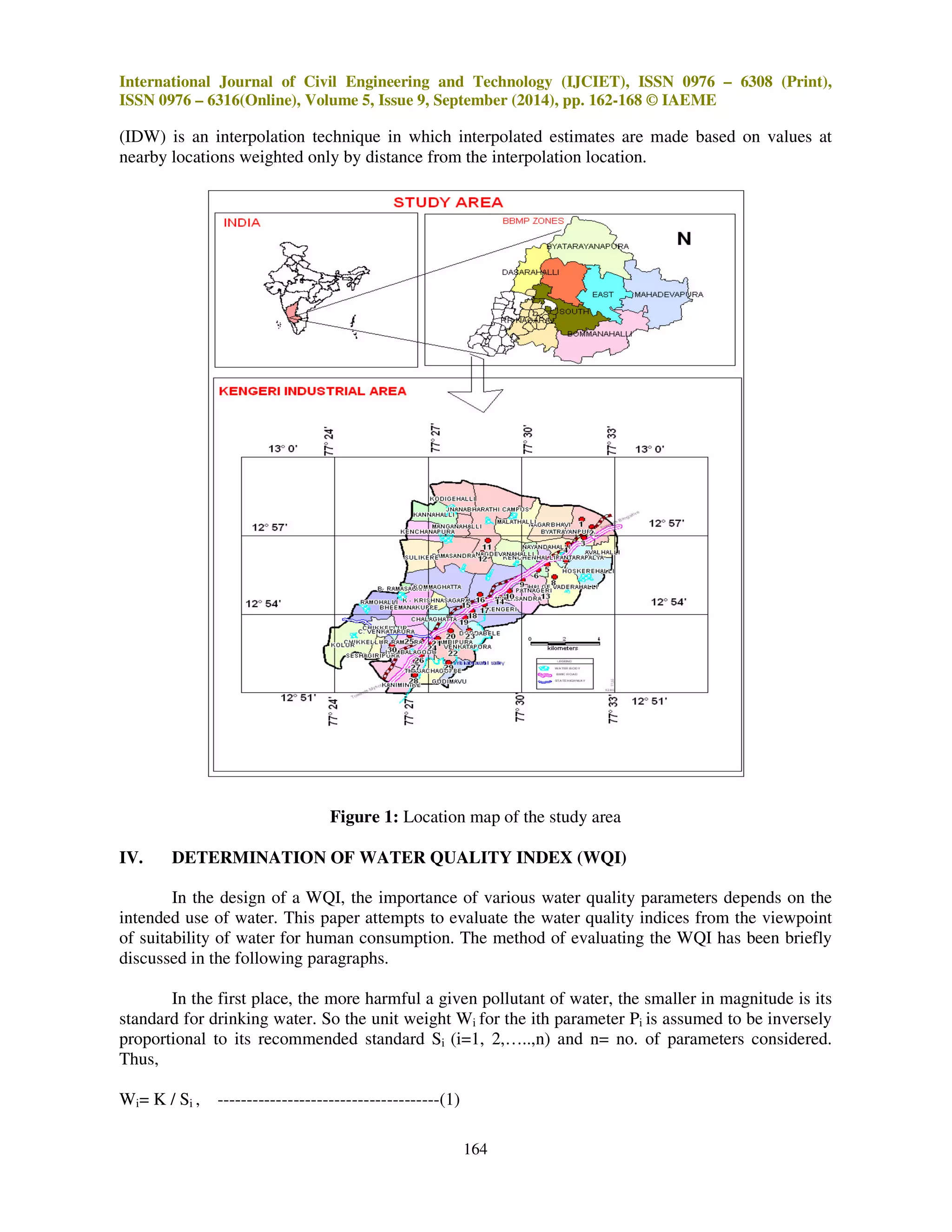 Water quality index mapping of kengeri industrial area of bangalore city using geospatial ...