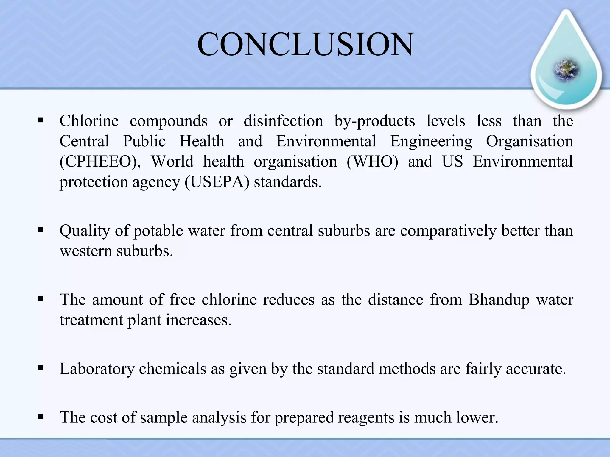 Water Quality In Mumbai : Chlorinated Compounds In Potable Water | PDF