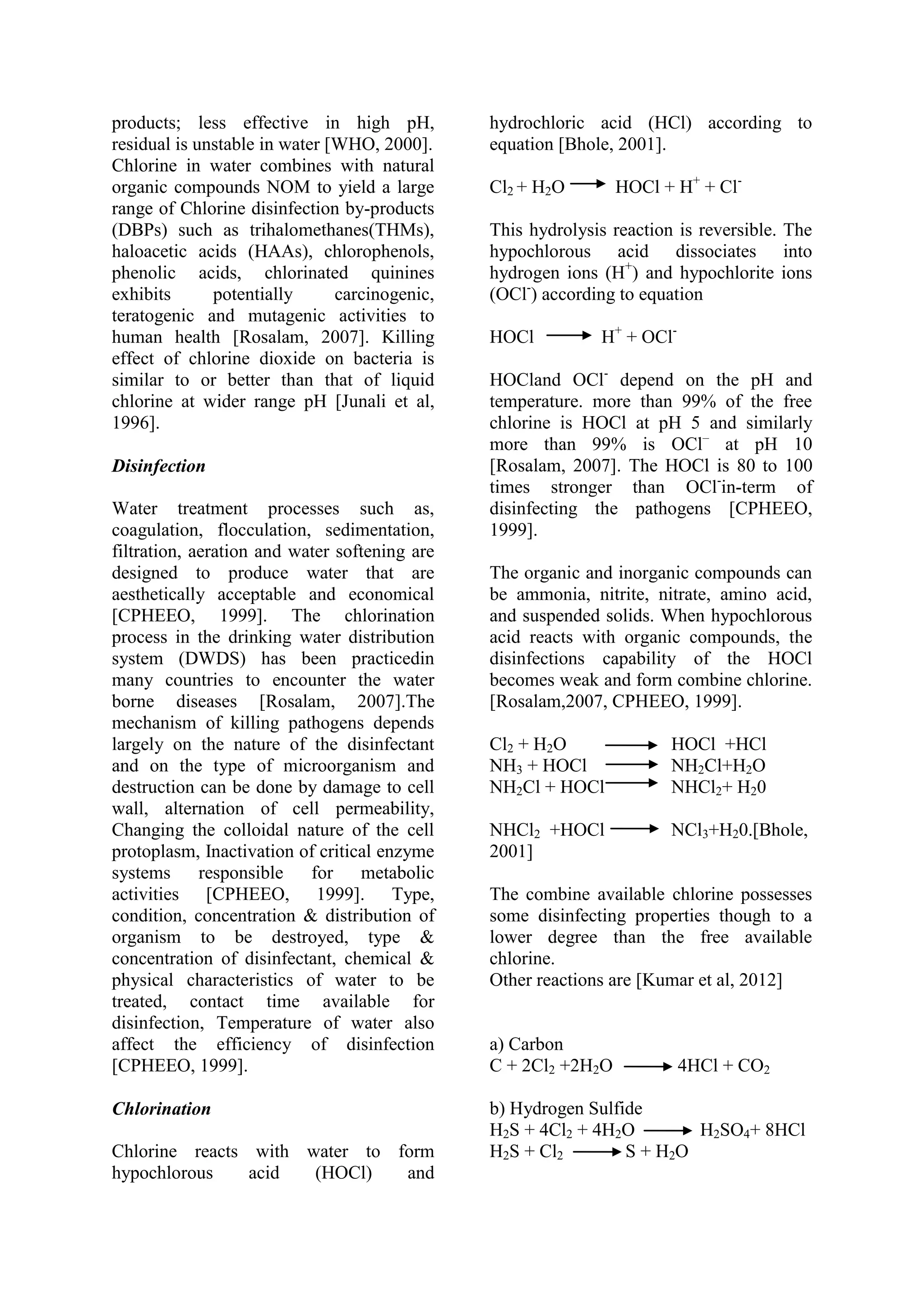 Water Quality In Mumbai Chlorinated Compounds In Potable Water | PDF