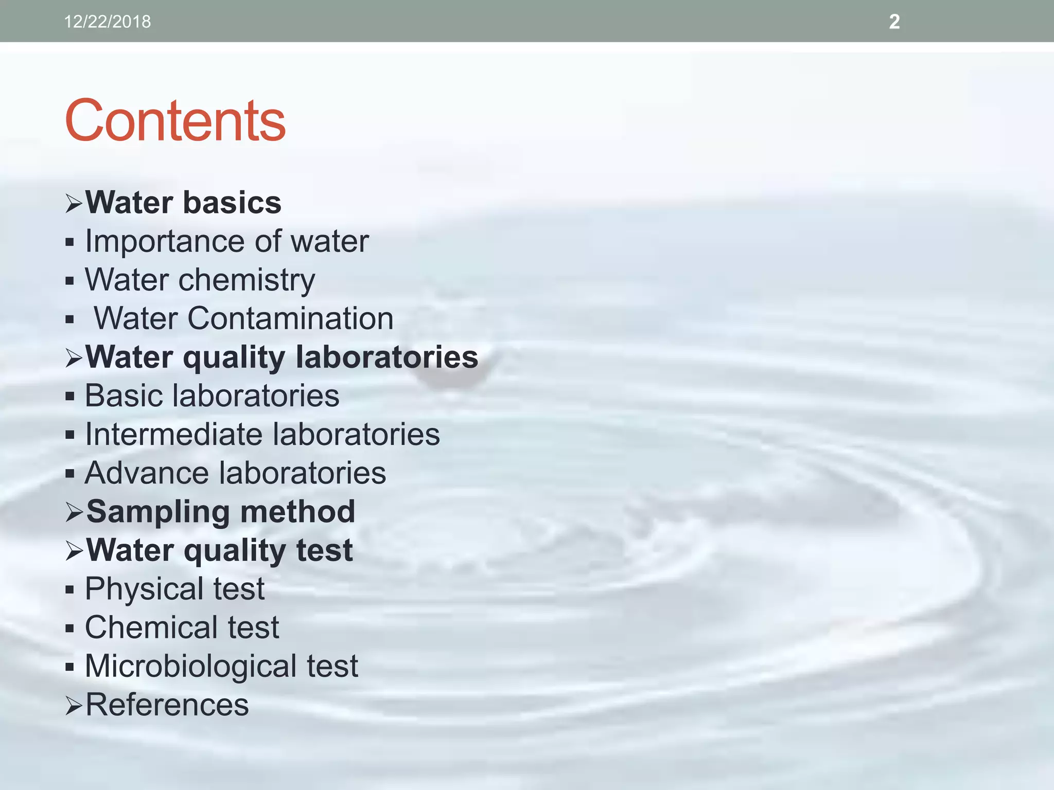 Water quality laboratories and different water quality testing | PPTX