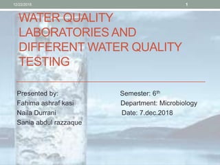 Water quality laboratories and different water quality testing | PPTX