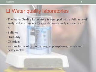 Water quality laboratories and different water quality testing | PPTX
