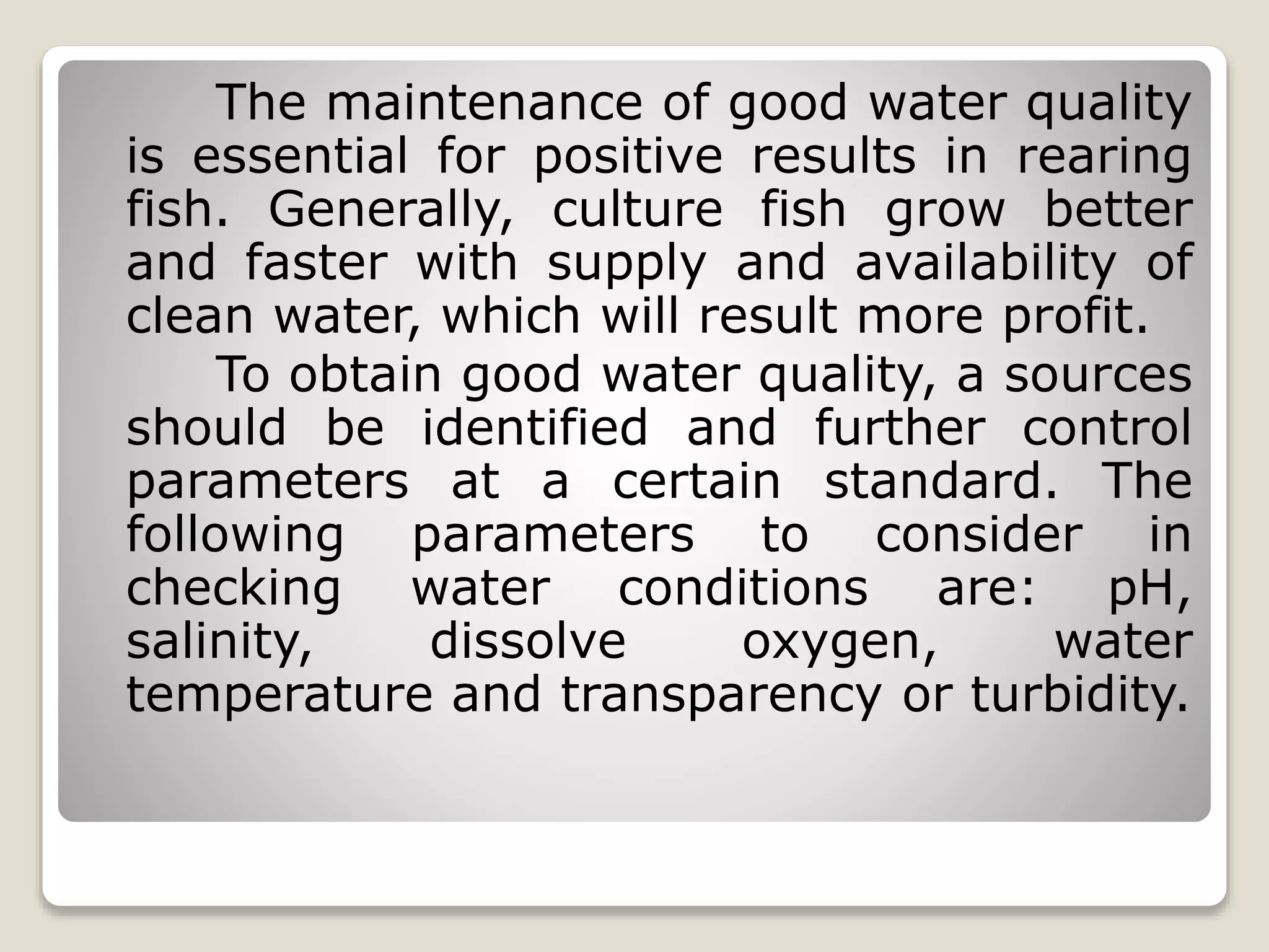 Water quality management | PPT
