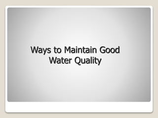Water quality management | PPT