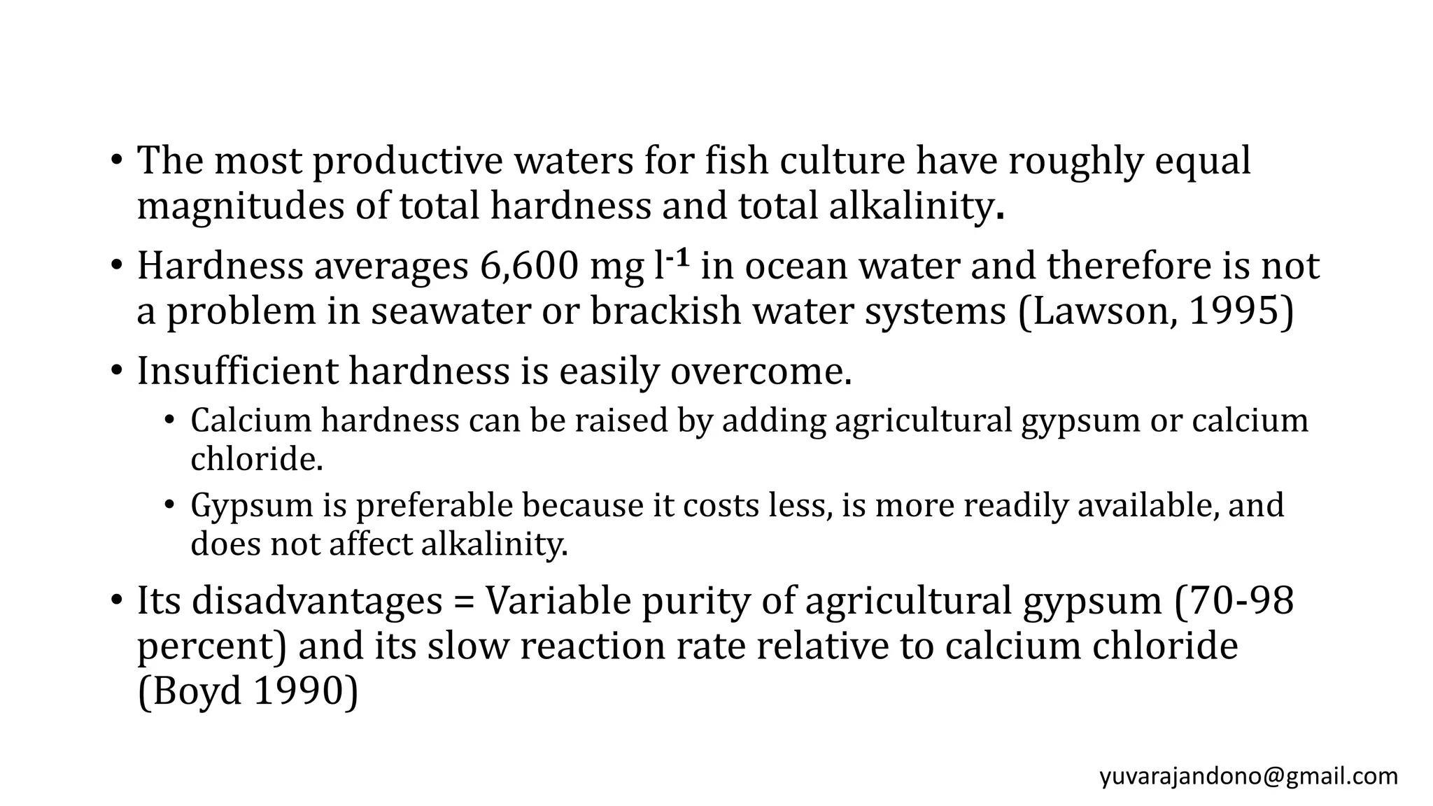 Water quality management in aquaculture production system aqc 601 | PPTX
