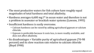 Water quality management in aquaculture production system aqc 601 | PPTX