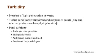 Water quality management in aquaculture production system aqc 601 | PPTX