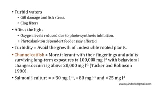 Water quality management in aquaculture production system aqc 601 | PPTX