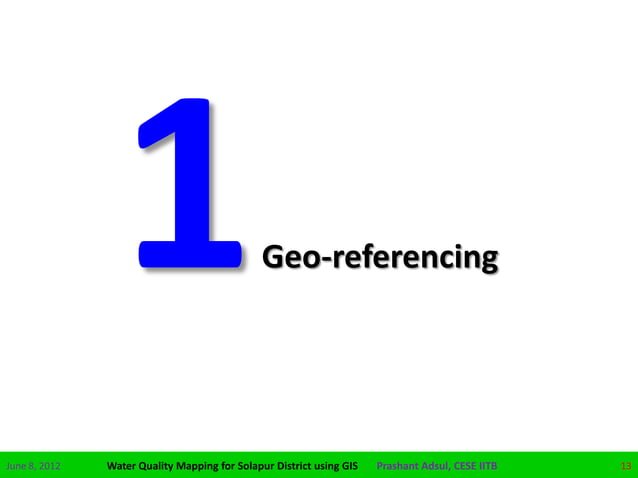 Water quality mapping for solapur district using gis | PPTX