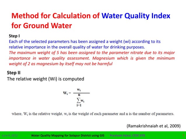 Water quality mapping for solapur district using gis | PPTX
