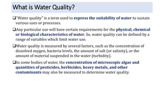 Water quality monitoring | PPTX | Science
