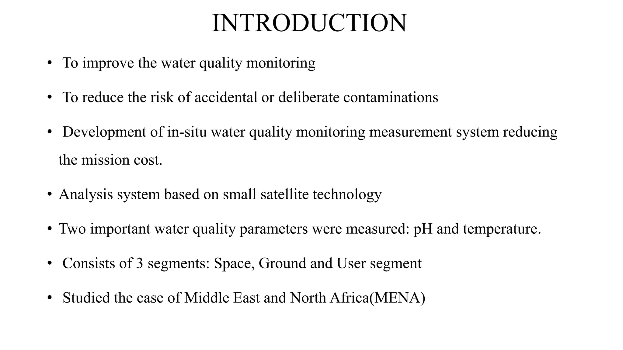 Water quality monitoring based on small satellite technology 1 | PPTX