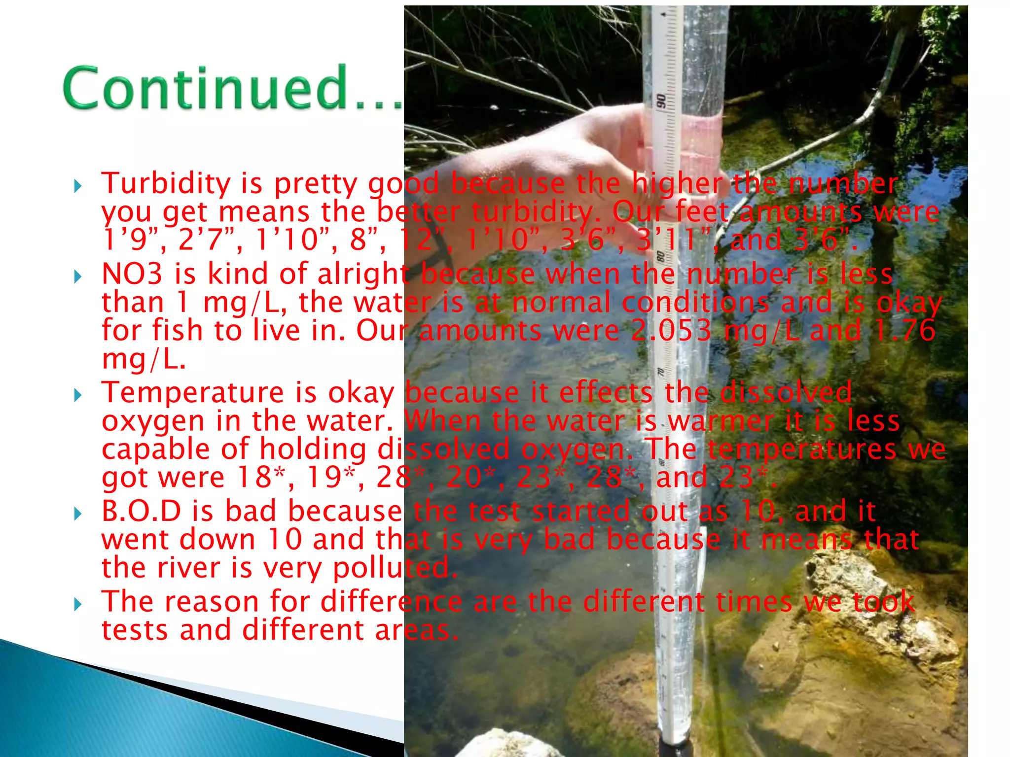 Water quality monitoring for the mullet river | PPTX | Chemistry | Science