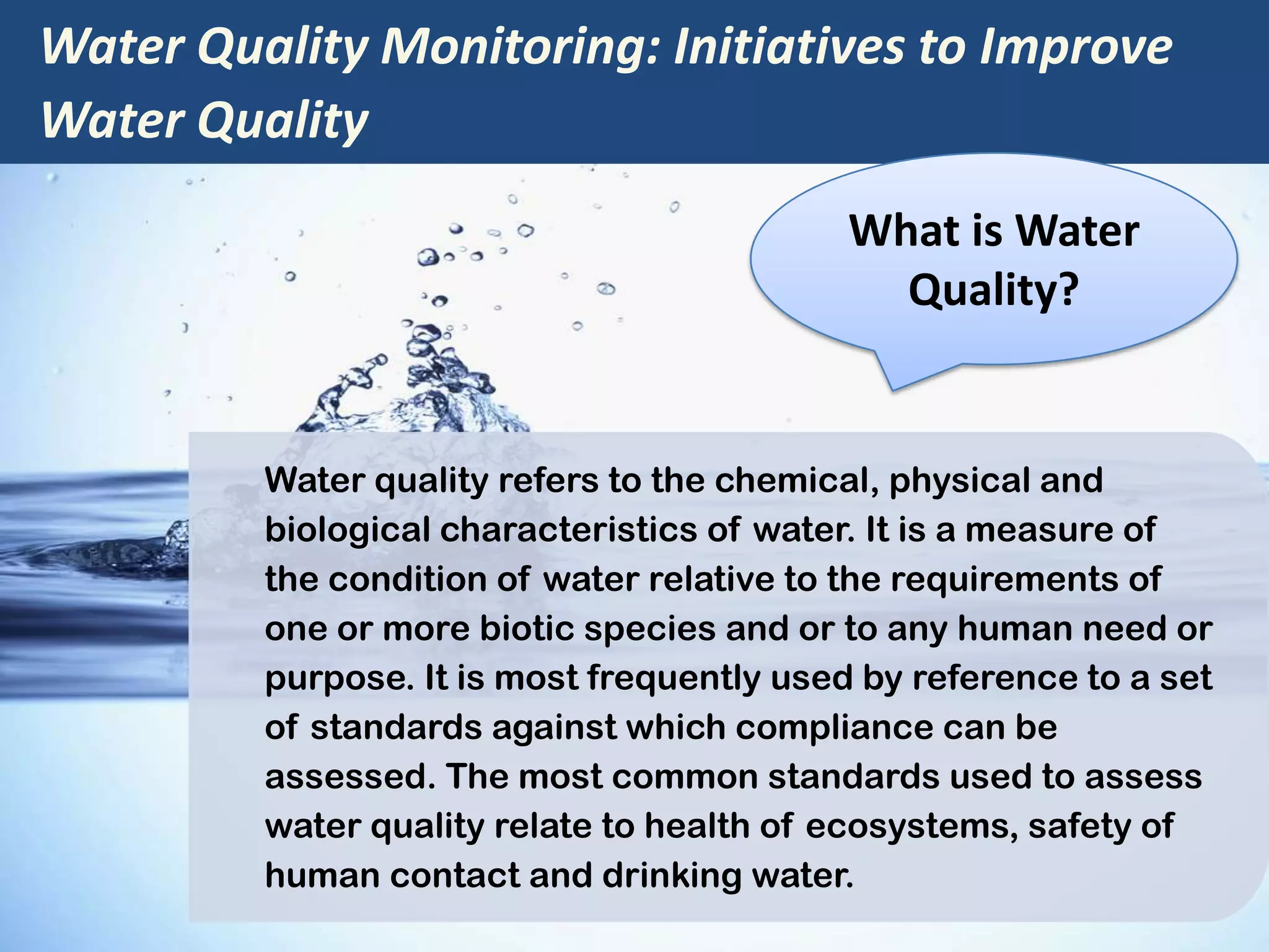 Water Quality Monitoring Initiatives | PPTX