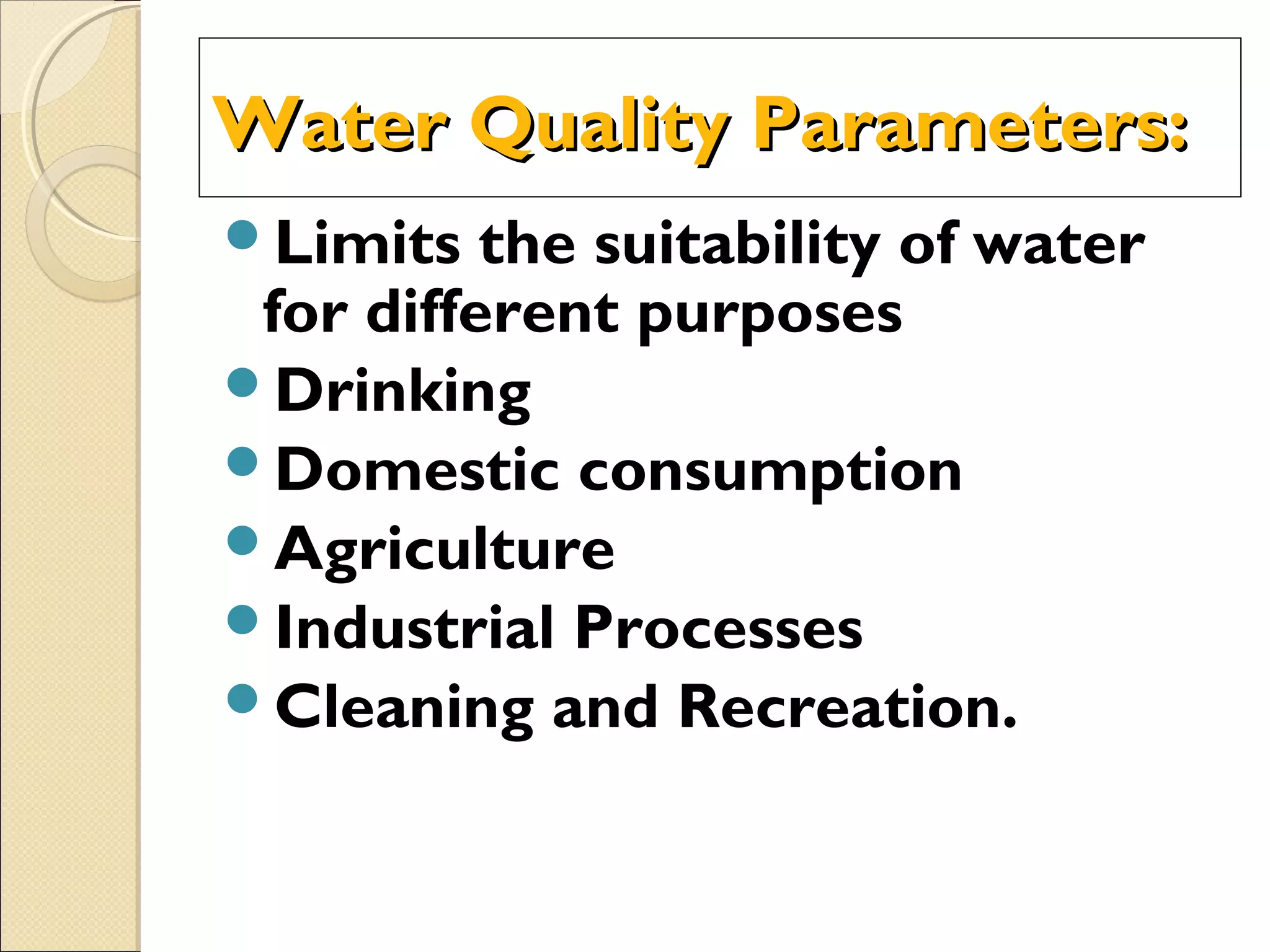 Water quality parameters | PPT