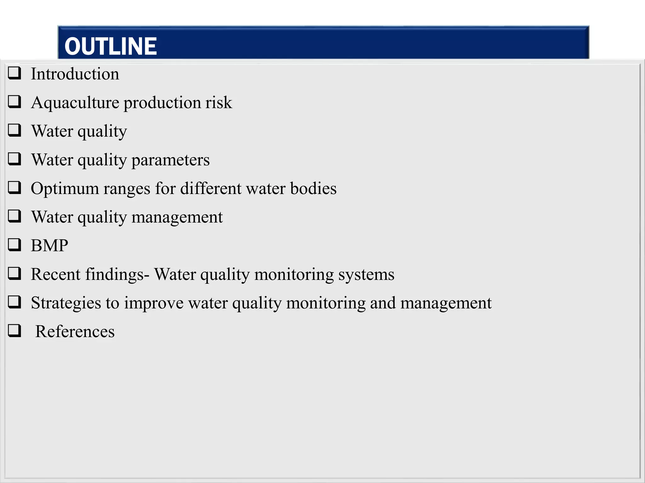 Monitoring of Water quality in aquaculture production system | PPTX