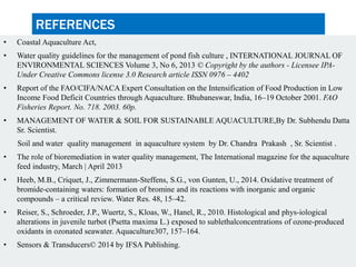 Monitoring of Water quality in aquaculture production system | PPTX