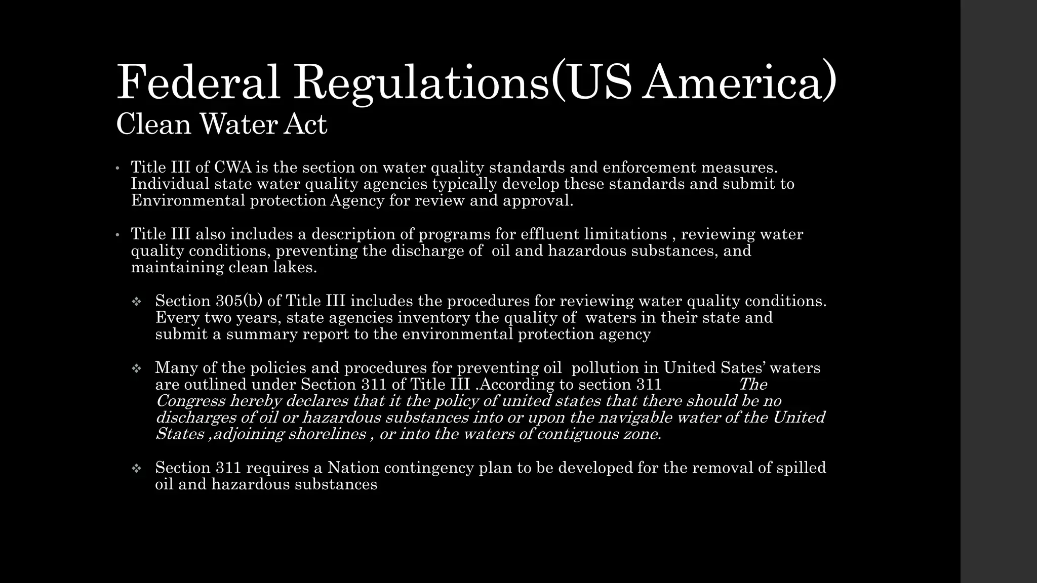 Water quality regulations | PPT
