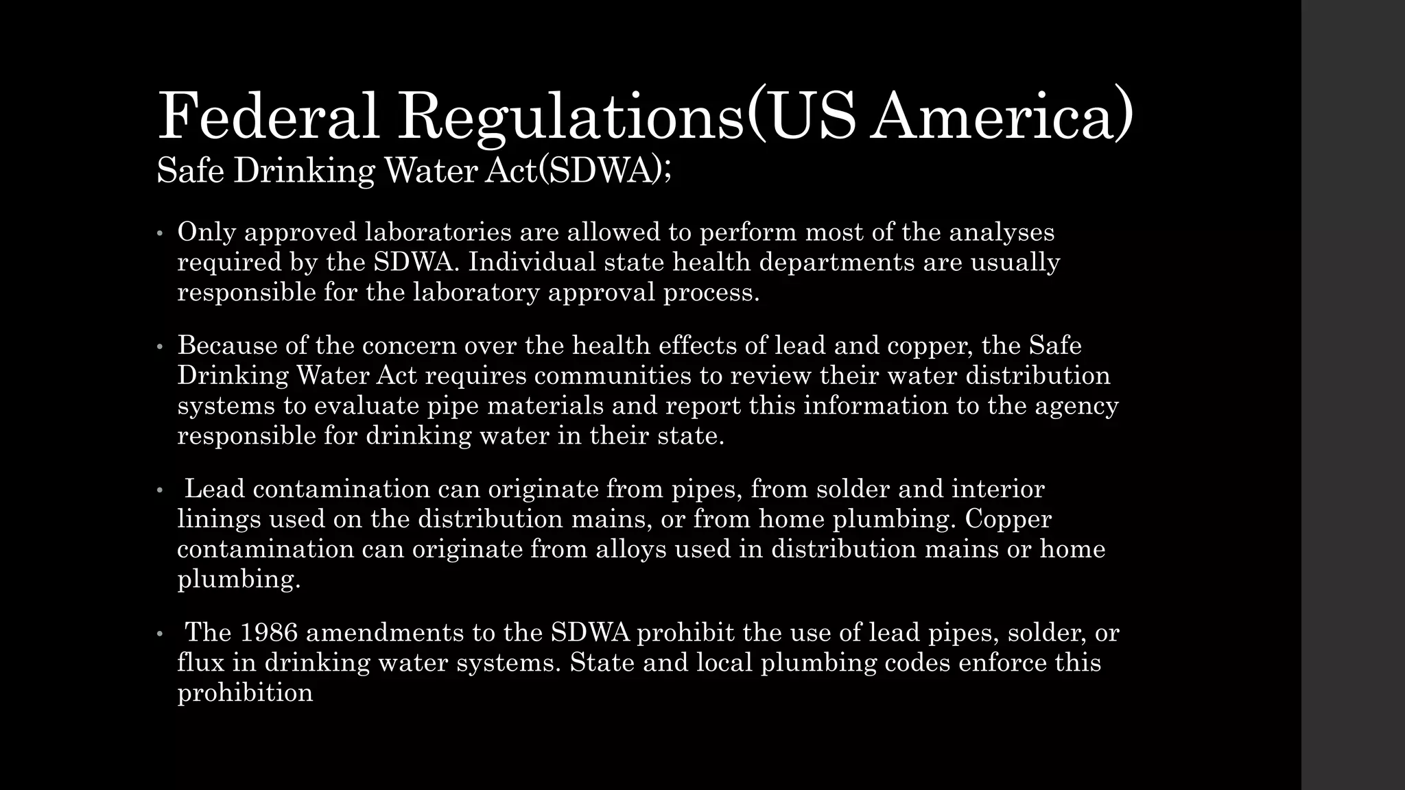 Water quality regulations | PPT