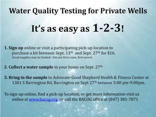 Water Quality Testing | PPTX | Medical Health