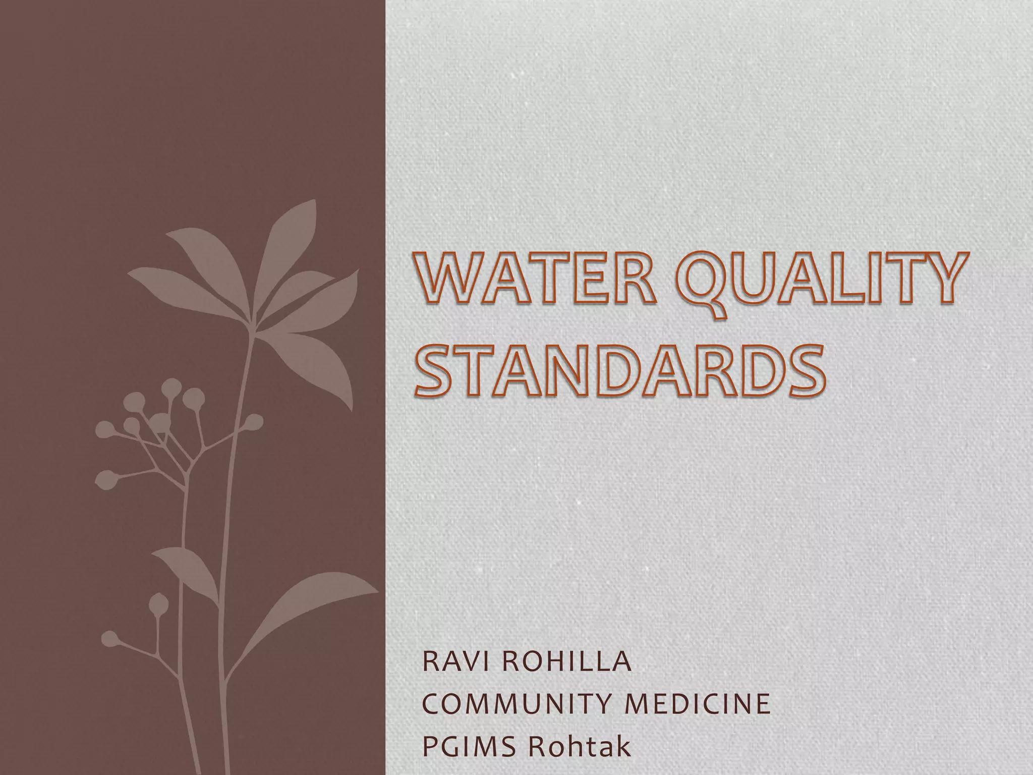 Water quality standard | PPTX