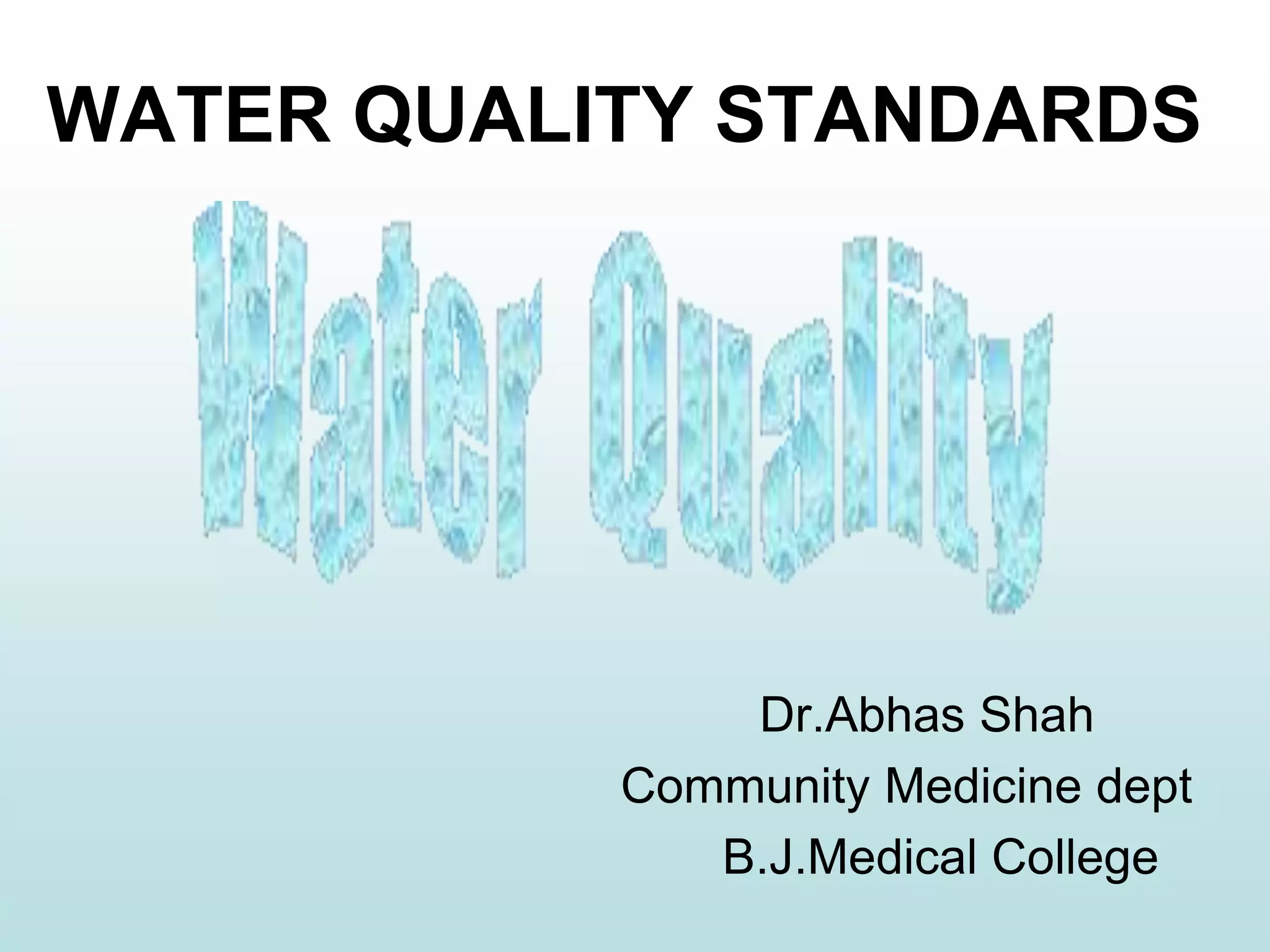 Water quality standards | PPTX