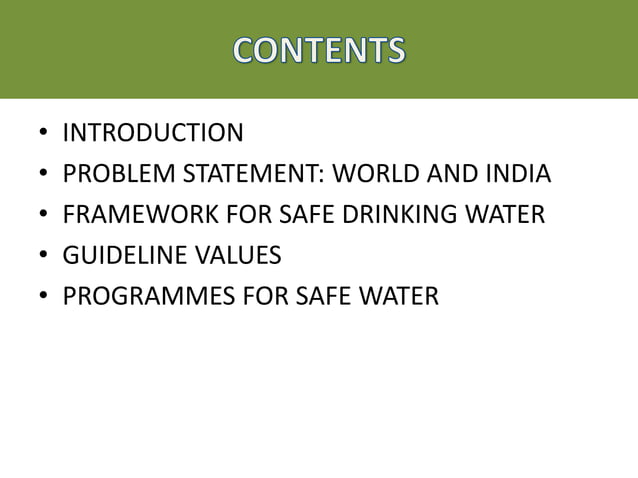 Water quality standards | PPTX | Water Services | Home Utilities