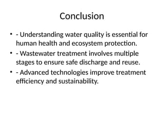 Water_Quality_Wastewater_Treatmentpptimp | PPTX