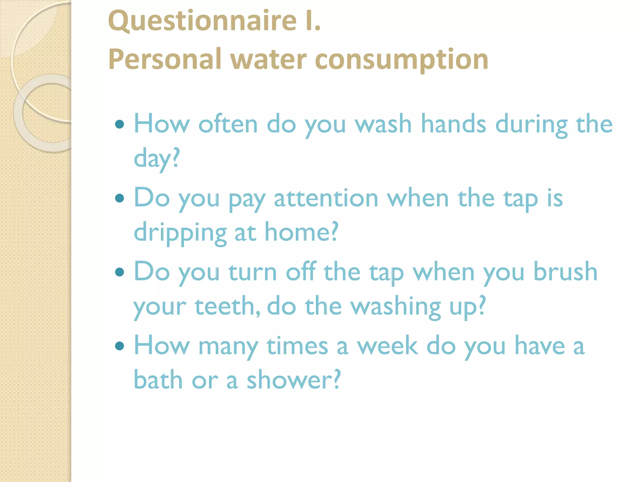 Water questionnaire | PPTX