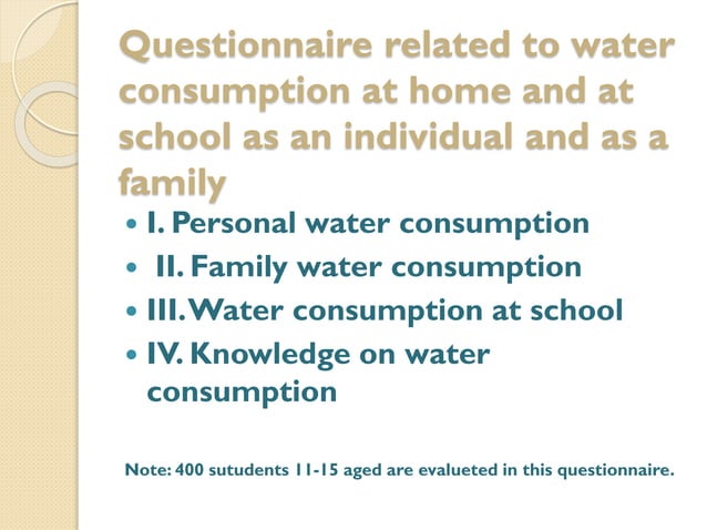 Water questionnaire | PPTX