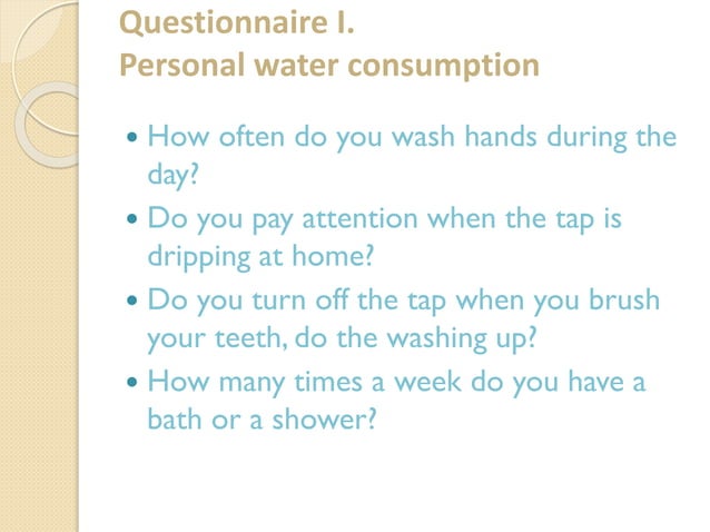 Water questionnaire | PPTX