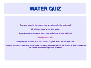 Water quiz | ODP | Television | Entertainment