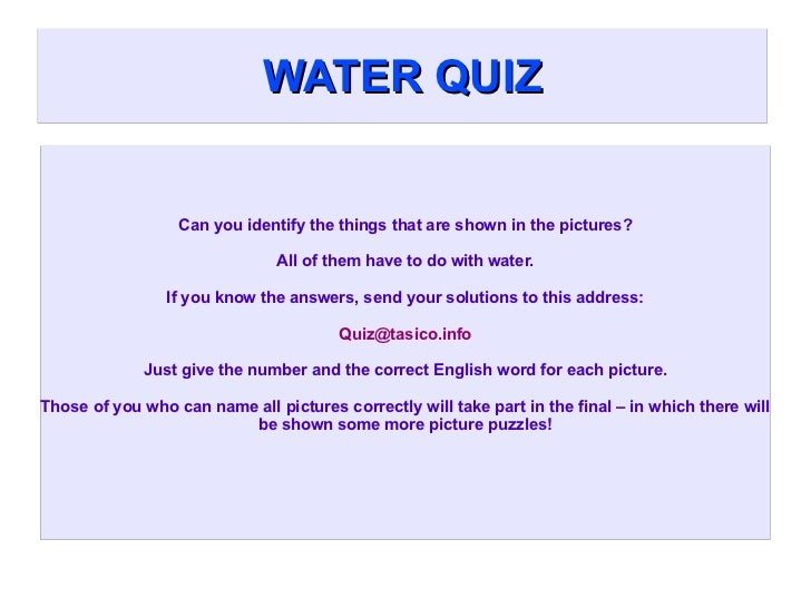 Water Quiz water-quiz