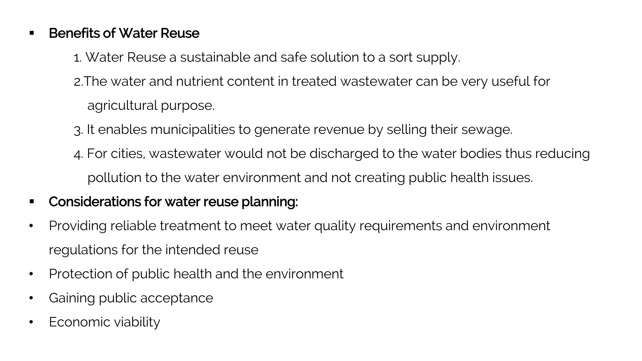 Water reclamation and reuse | PPTX