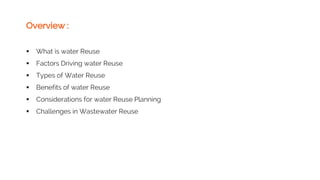 Water reclamation and reuse | PPTX