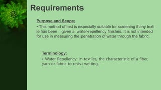 Water repellent finish | PPTX