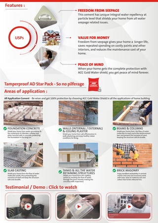 Water Repelling Gold Water Shield Cement - ACC Help | PDF