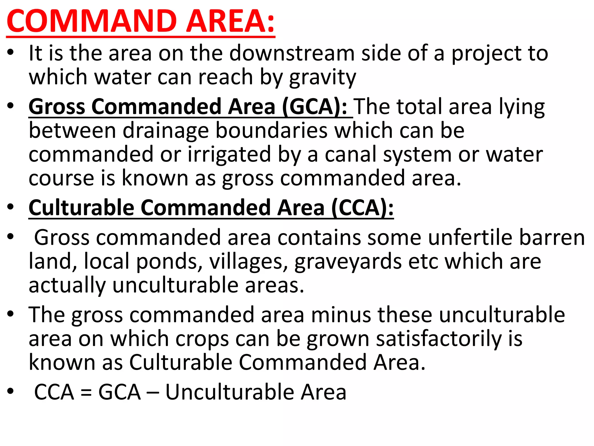 Water requirement of crops and reservoir planing | PPTX